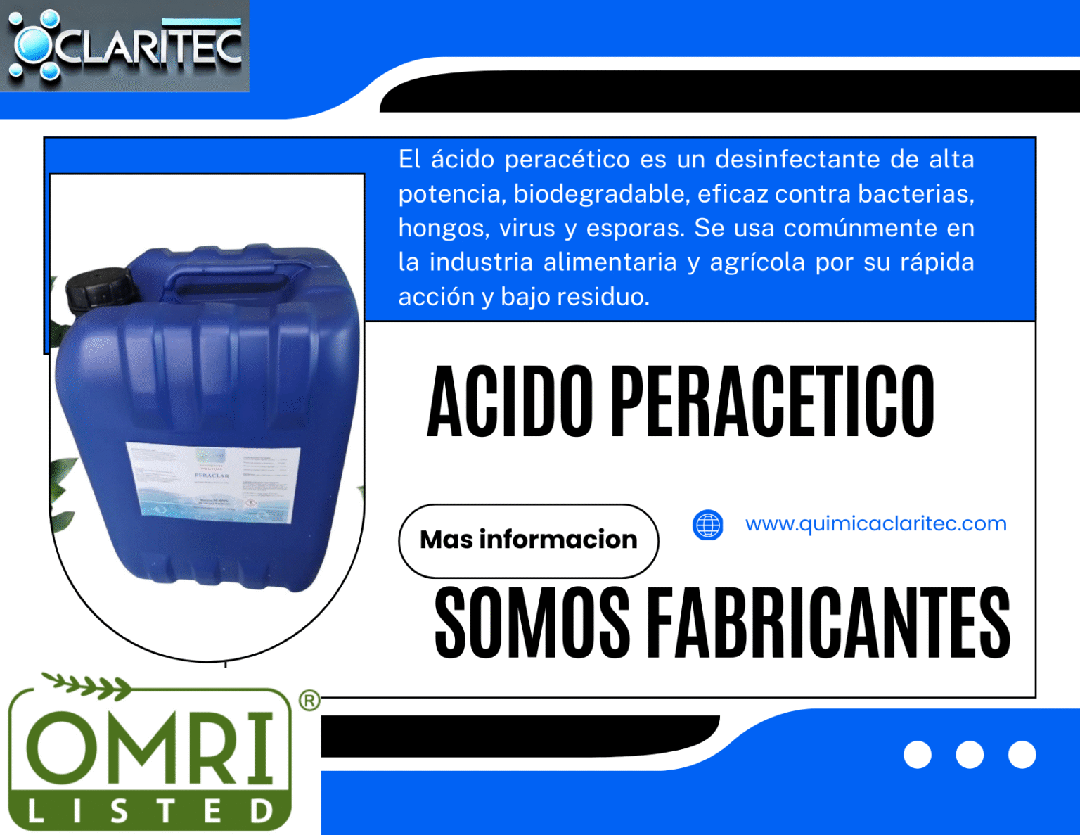 Venta de Ácido Peracético en México – 5% a 20% Directo de ...